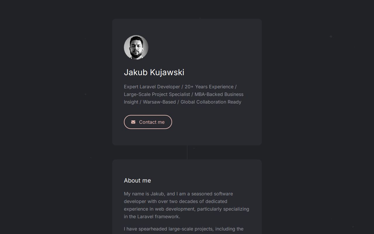 Jakub Kujawski - Expert Laravel Developer
